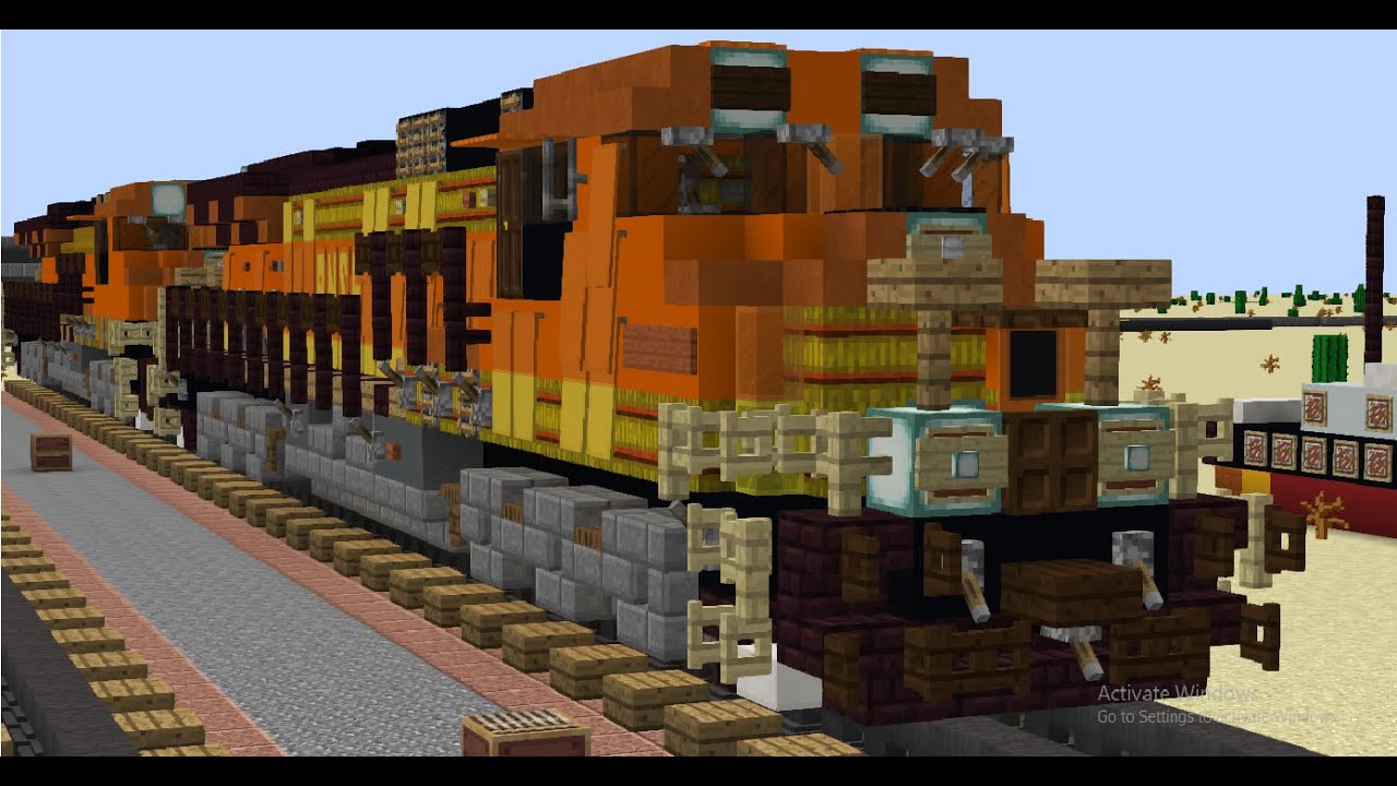 minecraft BNSF dash 9 C44-9W diesel locomotive tutorial - YouTube