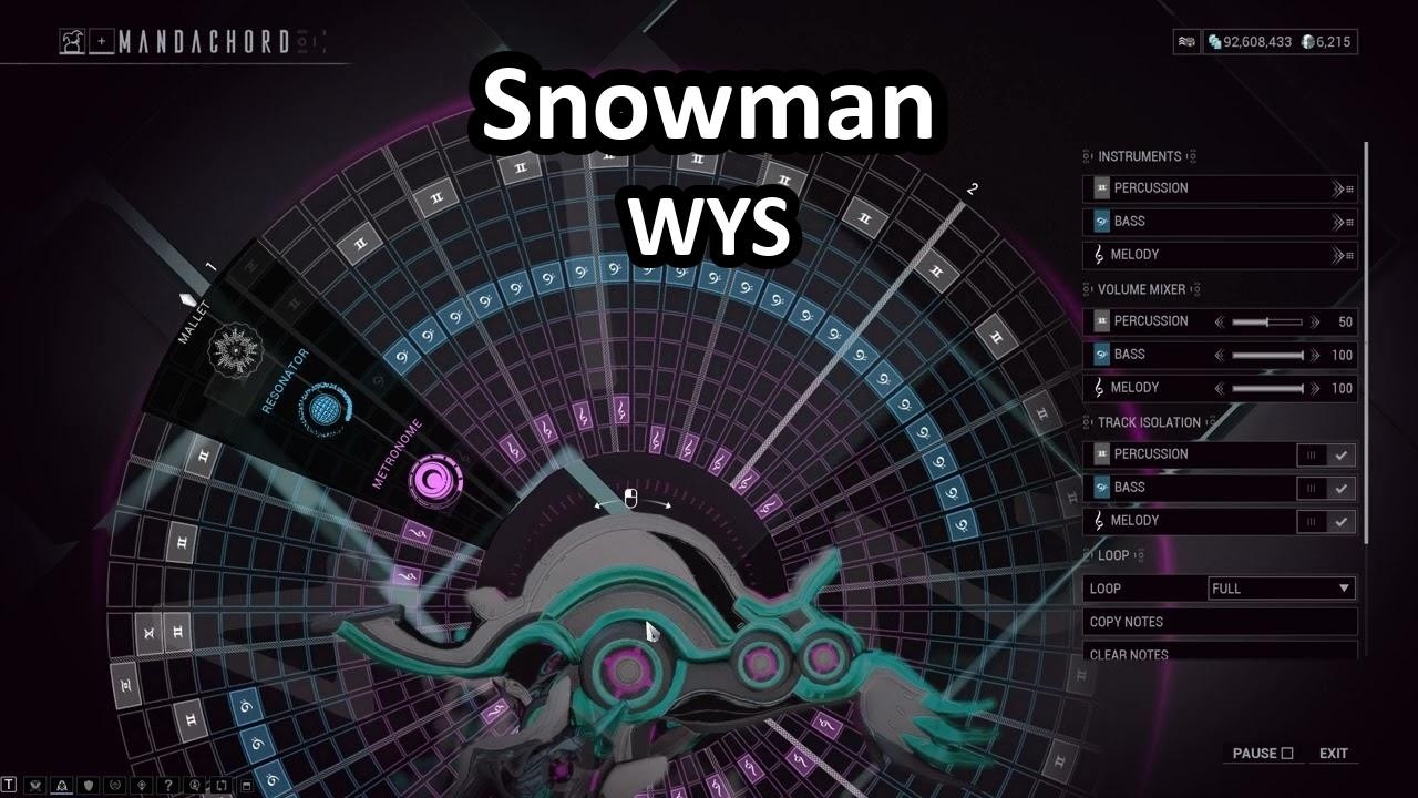 Warframe Mandachord: Snowman (WYS) - YouTube