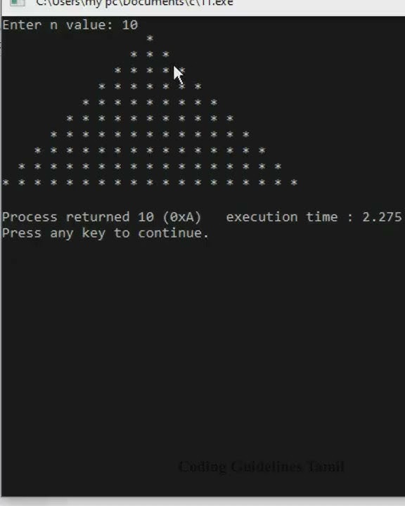 Pyramid Pattern Using Two for Loop in C Programming | C Programming | Pyramid Pattern in C - YouTube