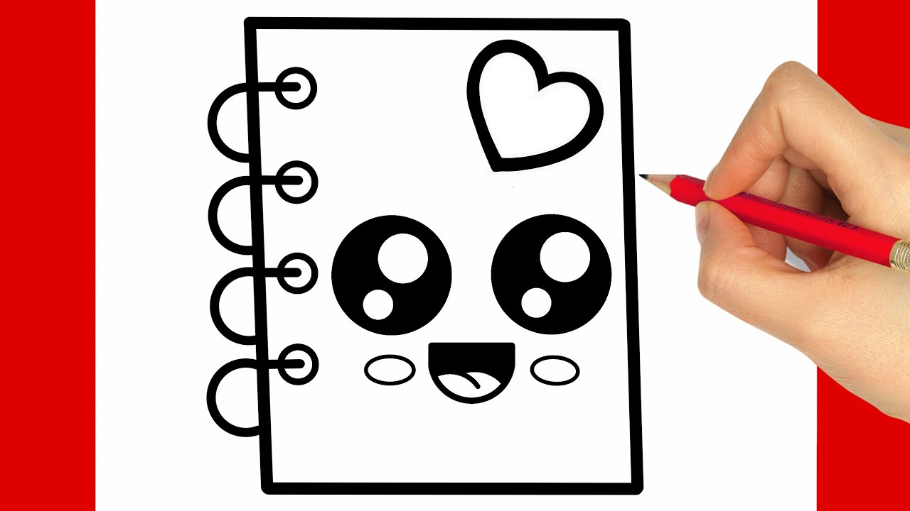 HOW TO DRAW A CUTE NOTEBOOK - YouTube