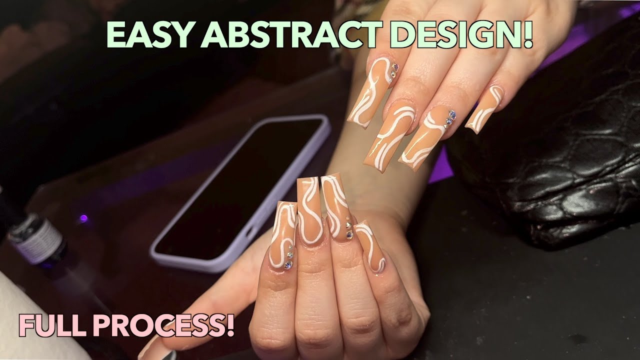 ABSTRACT NAILS! |SWIRL NAIL ART - YouTube
