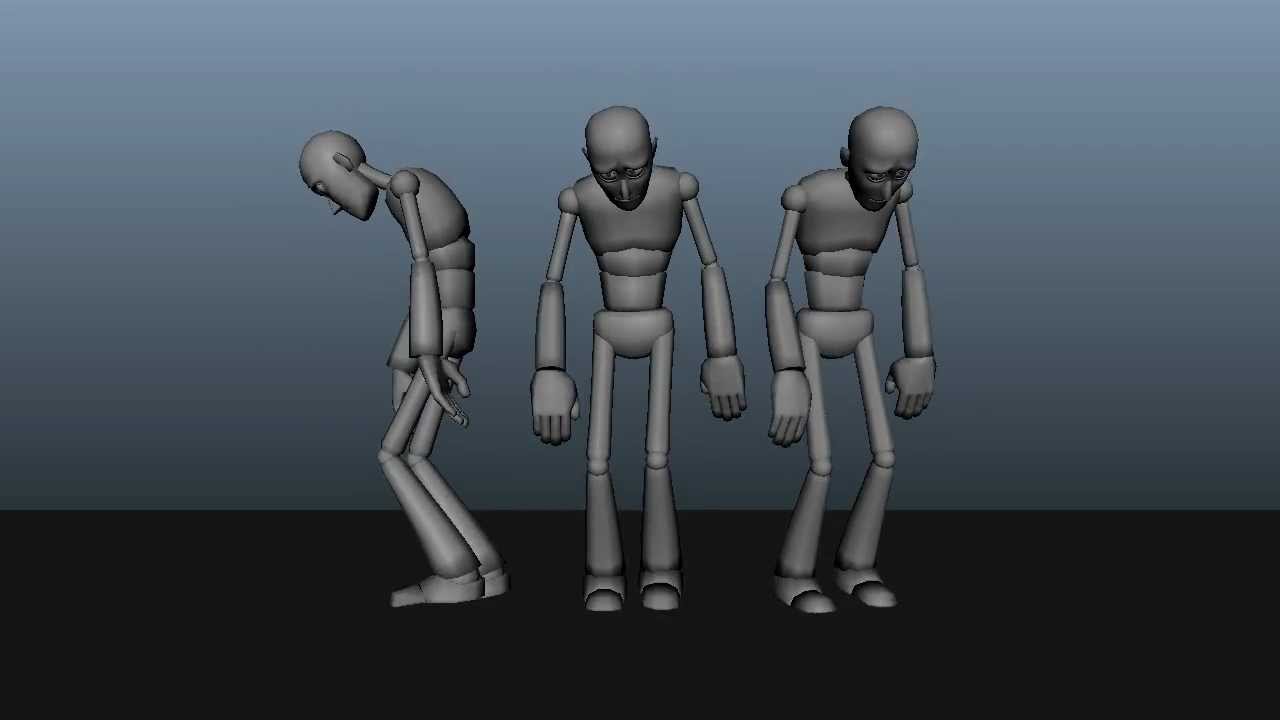 sad walk cycle - YouTube