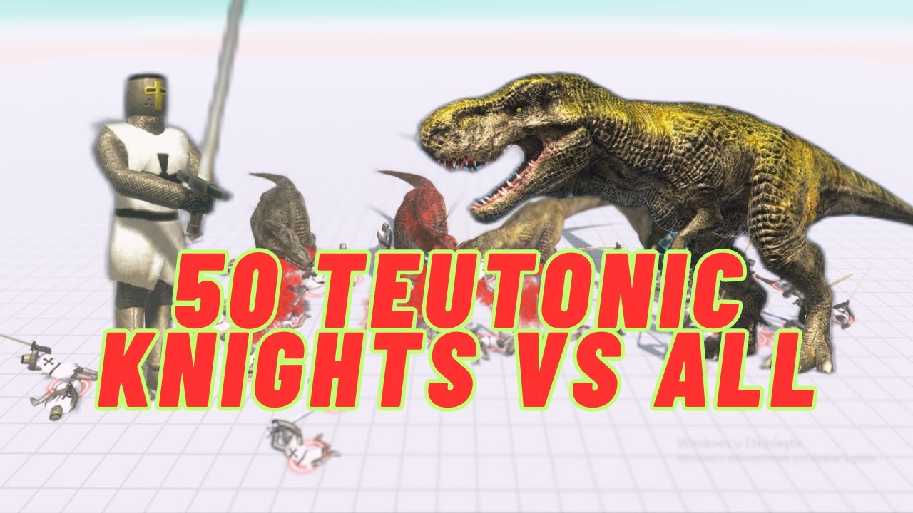 Army of 50 TEUTONIC KNIGHTS vs ALL TEAMS Animal Revolt Battle Simulator ...
