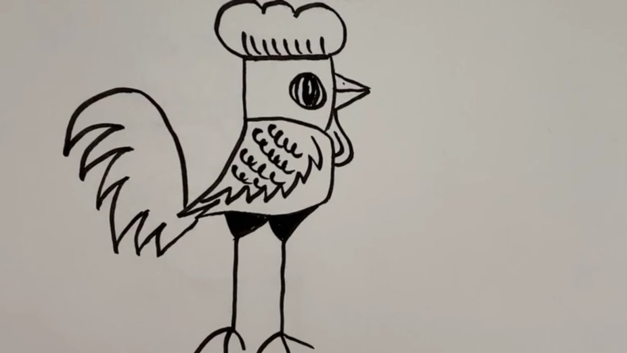 How To Draw A Hen From Number 5 | How To Draw A Hen Easy | Hen Drawing ...