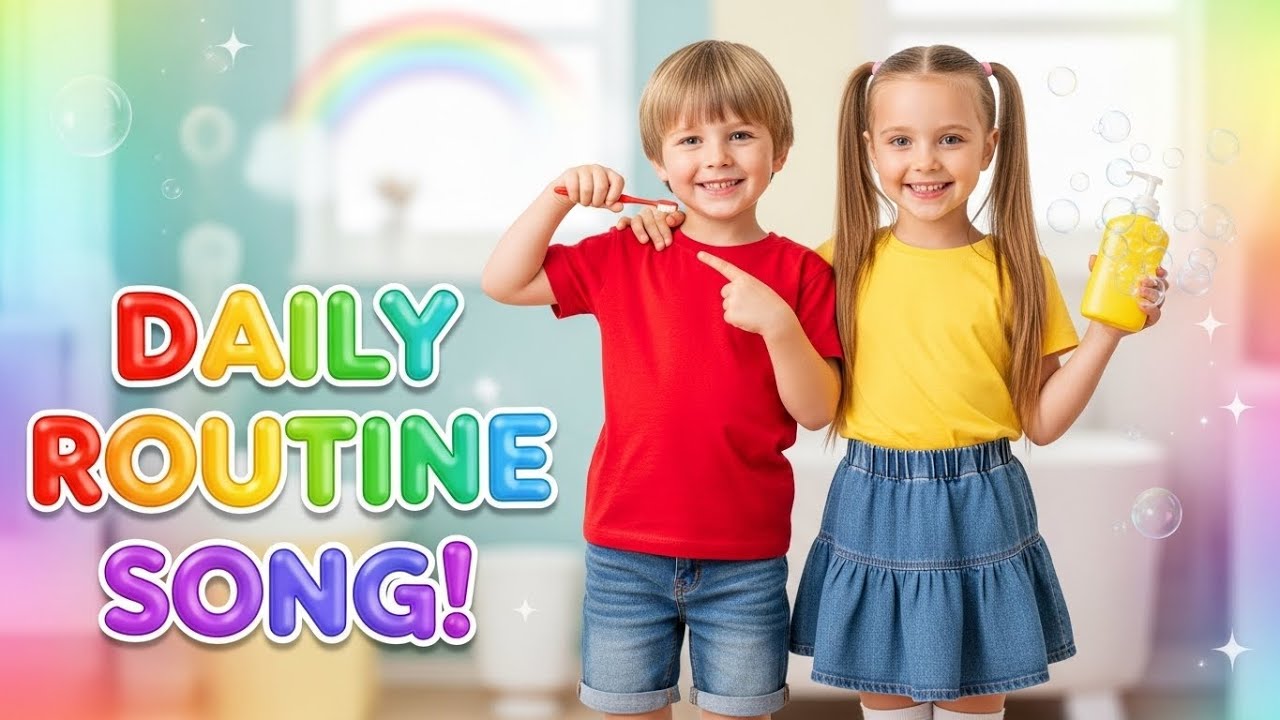 Daily Routines Song for Kids Brush, Bath & Bedtime Toddler Morning ...