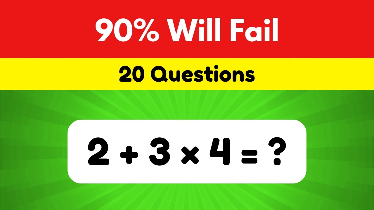 Speed Math Test Quiz – 90% Will Fail - YouTube