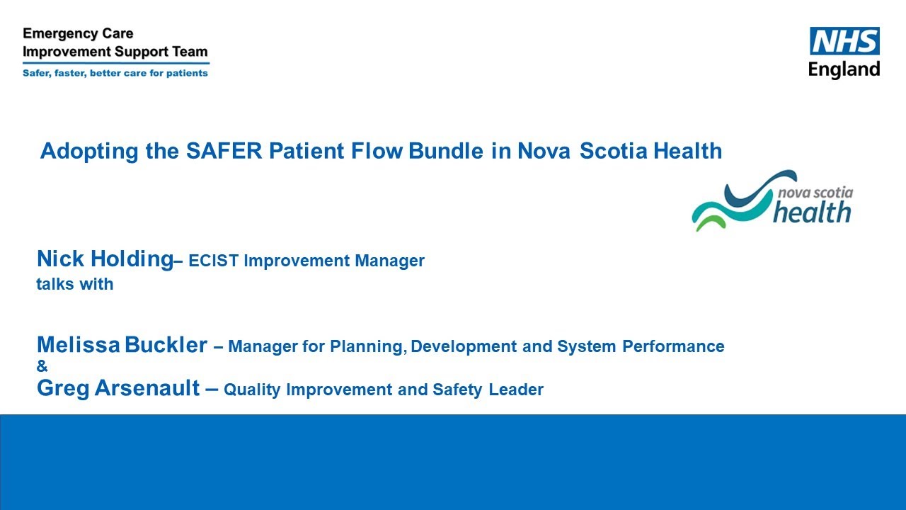 ECIST Bitesize Podcast Series - Adoption of SAFER by Nova Scotia Health ...