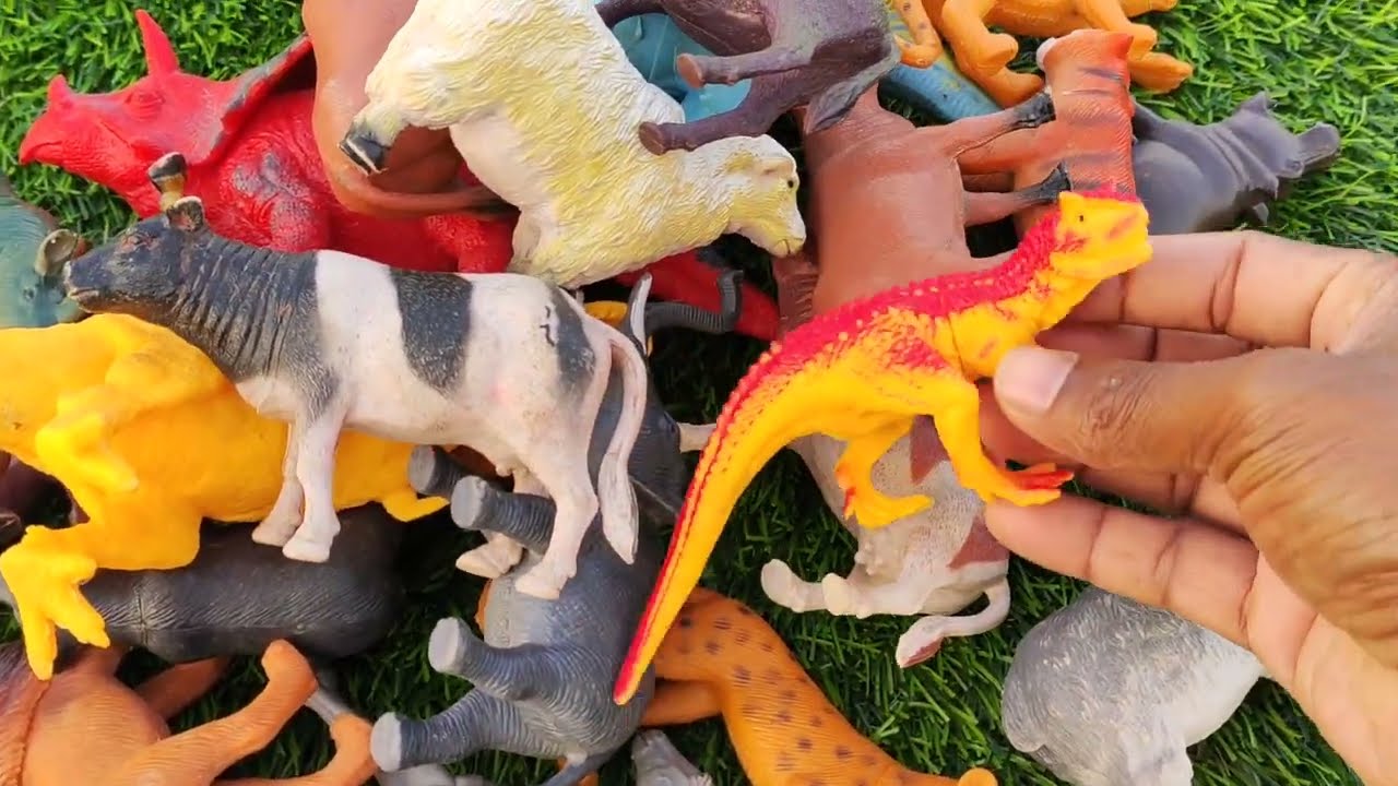 Plastic wild Animal Toy Collection new khelone Wale Video | cow ...