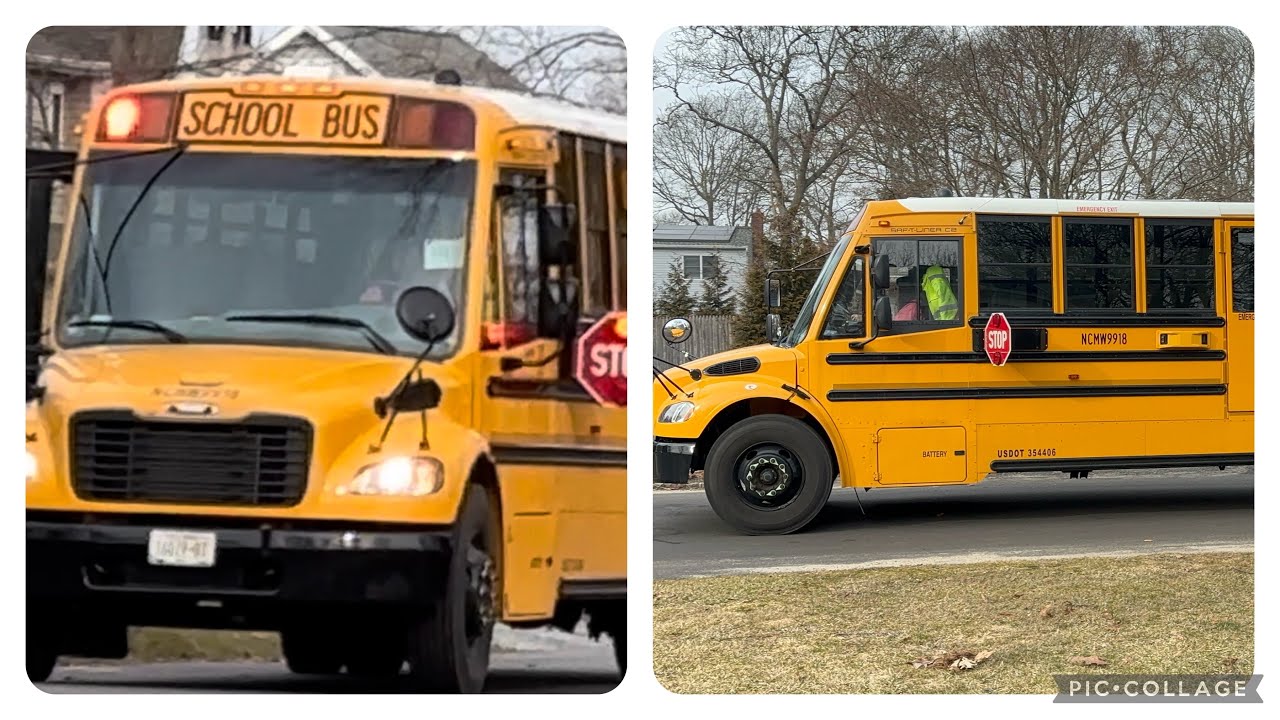 First Student 2022 Thomas C2 School Bus NCMW9918 Making a Student Stop ...