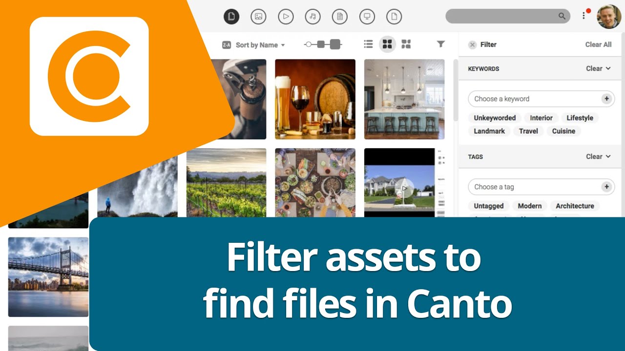 Tips to help you filter assets to find files in Canto - YouTube