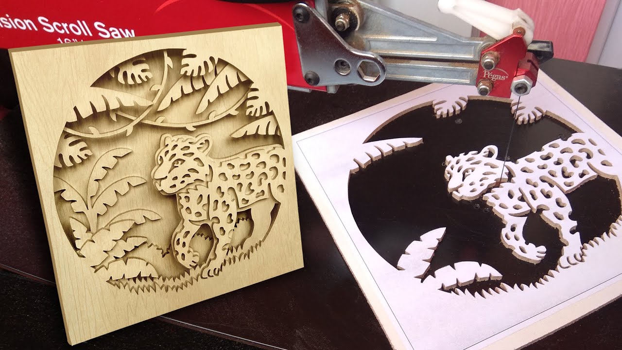 Jaguar - scroll saw shadowbox project - YouTube