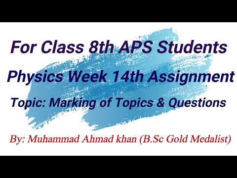 Marking of week-14th assignment for class 8th | Apsacs - YouTube