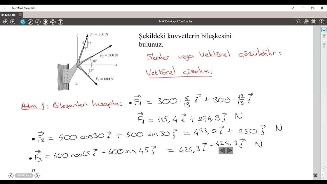 Lecture02 - Ch02 - Force Vectors - 2D Example Solution - YouTube