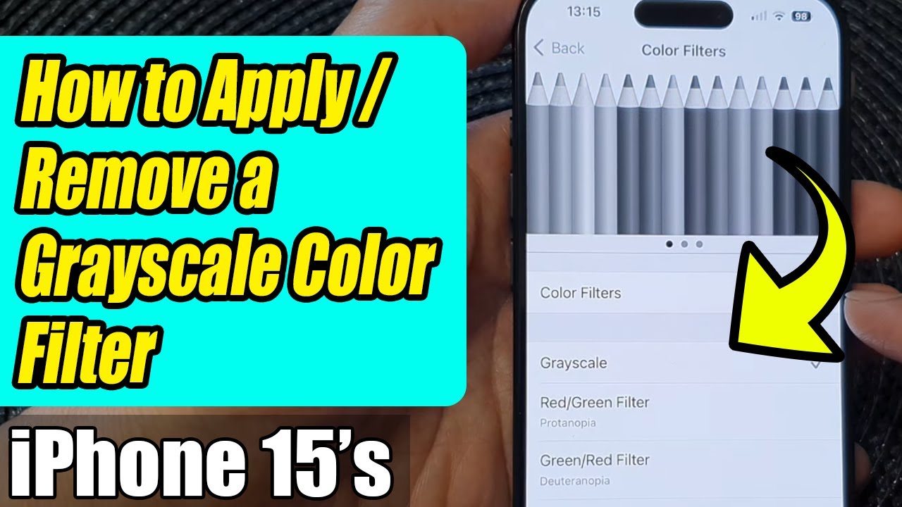 iPhone 15/15 Pro Max: How to Apply/Remove a Grayscale Color Filter ...