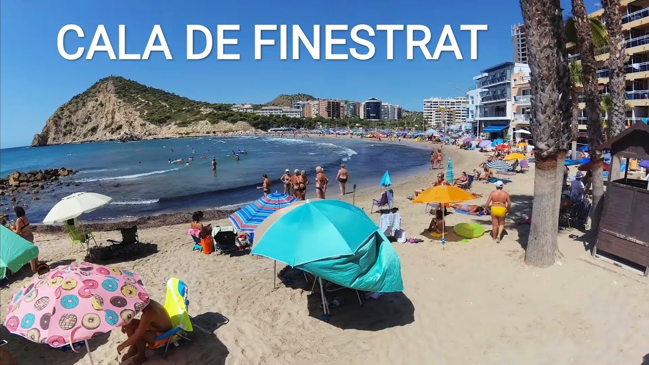 4K - CALA DE FINESTRAT - Spain - Beach - Bar and Restaurants - 4K ...