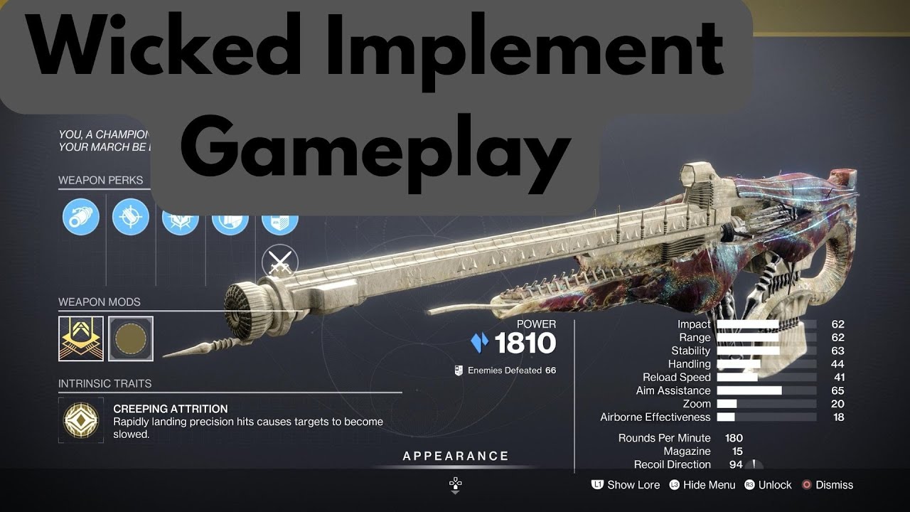 Amazing new exotic Stasis scout rifle: Wicked Implement - Gameplay ...