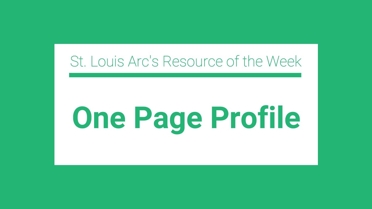 Charting the LifeCourse - One Page Profile - YouTube