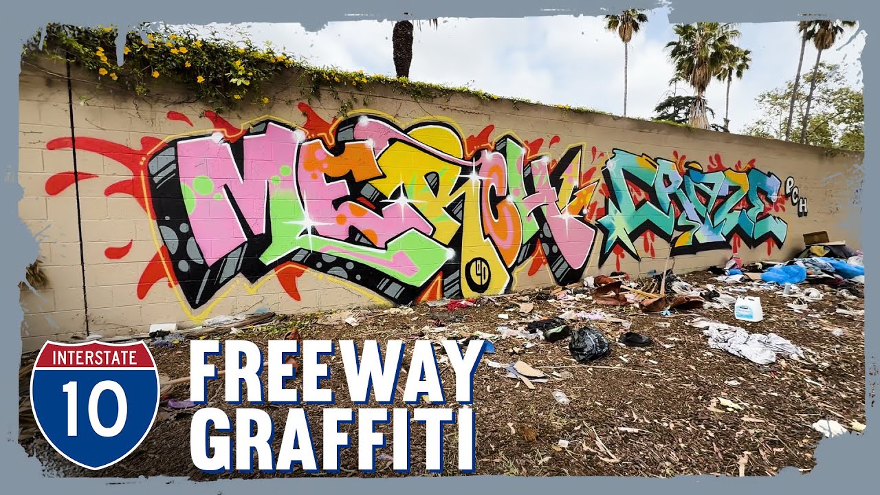 LOS ANGELES GRAFFITI - 10 Freeway Traffic Jam - It's Real in the Field ...
