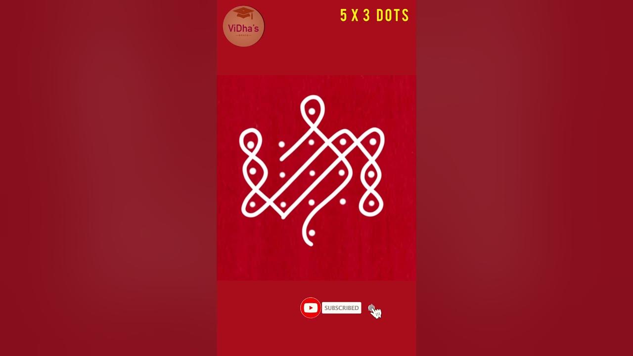 # Small dots Kolam | Easy Rangoli | 5 x 3 dots - YouTube
