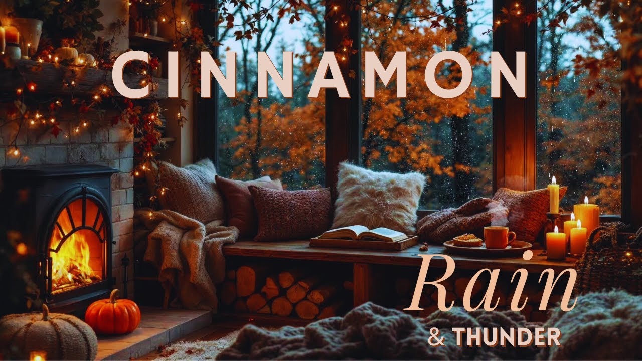Cinnamon Girl & the Storm | Dark Autumn Thunder, Rain & Firelight ...