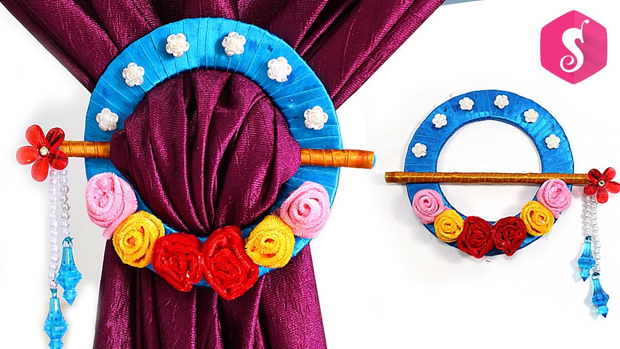 2 Curtain Hook ideas from Waste Cardboard l DIY Curtain Holder l Useful ...