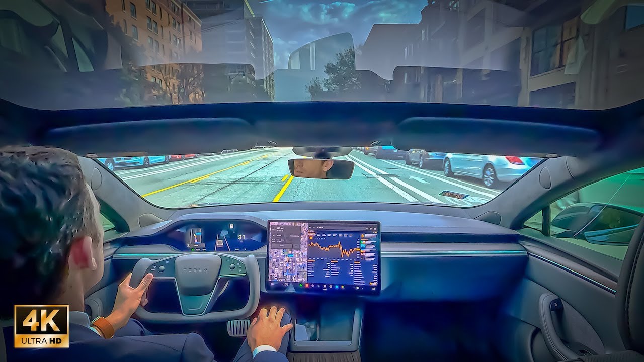 [Chicago in 4K] 2023 Tesla Model S Backseat POV (Yoke Wheel) - YouTube