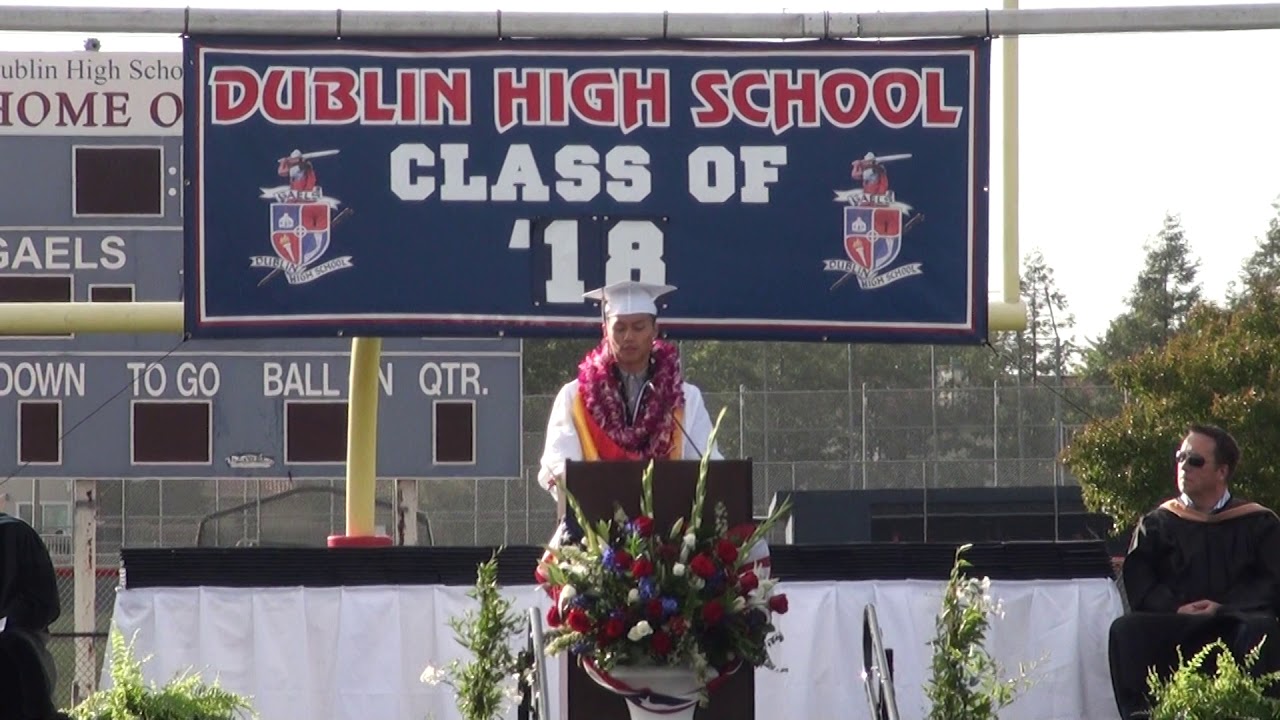 Dublin High School Commencement 2018 Senior Class President Alex Tran ...