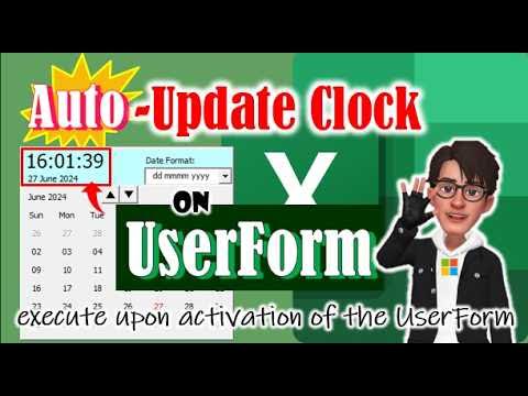 Create digital clock that updates time in real time using a UserForm # ...