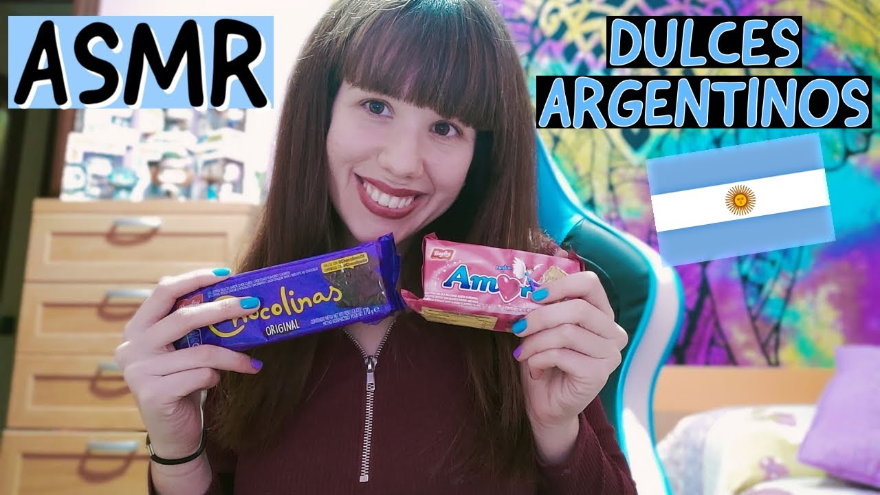 ASMR COMIENDO DULCES ARGENTINOS 🍪🍬 (tapping, eating sounds, mouth ...