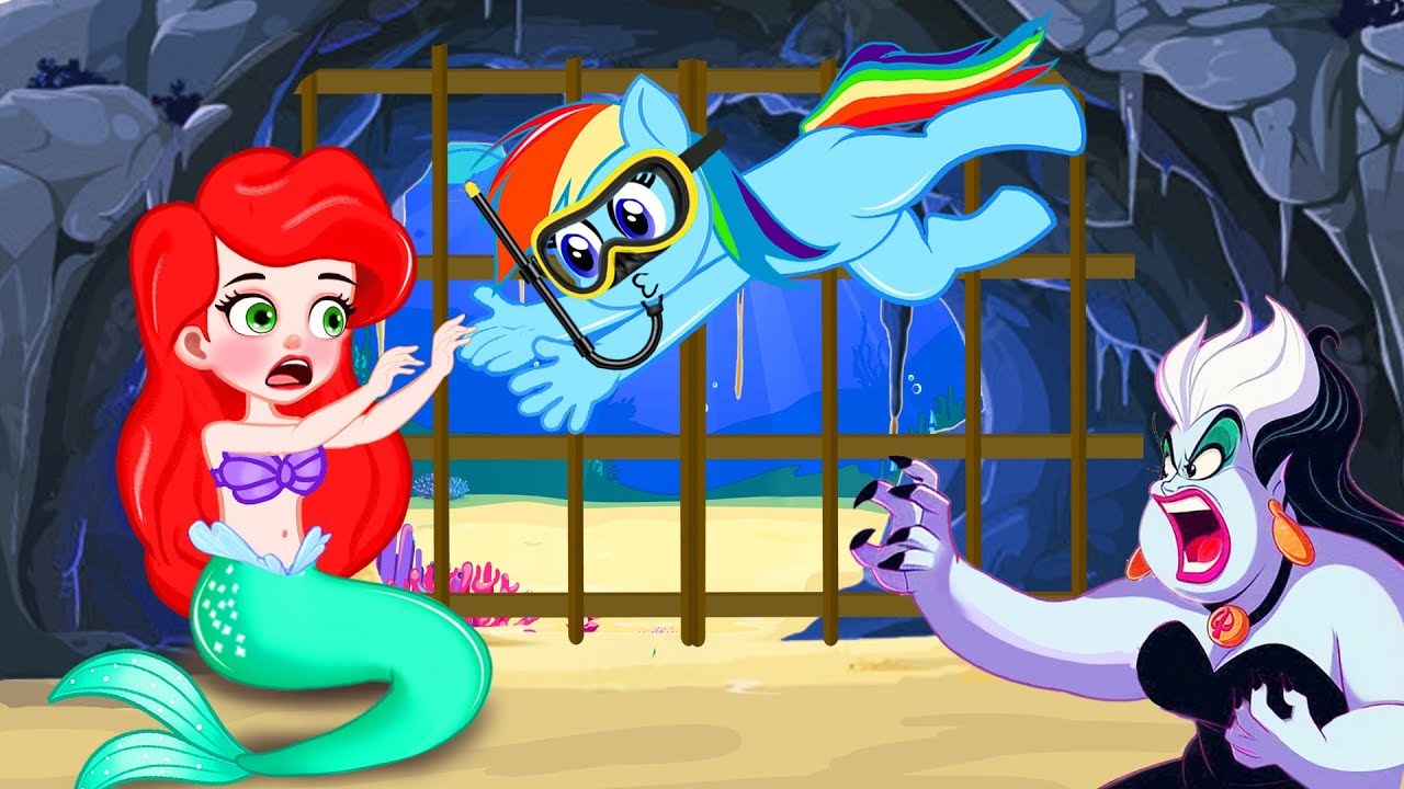 Rainbow Dash Rescue Mermaid Ariel - MY LITTLE PONY | Stop Motion Paper ...