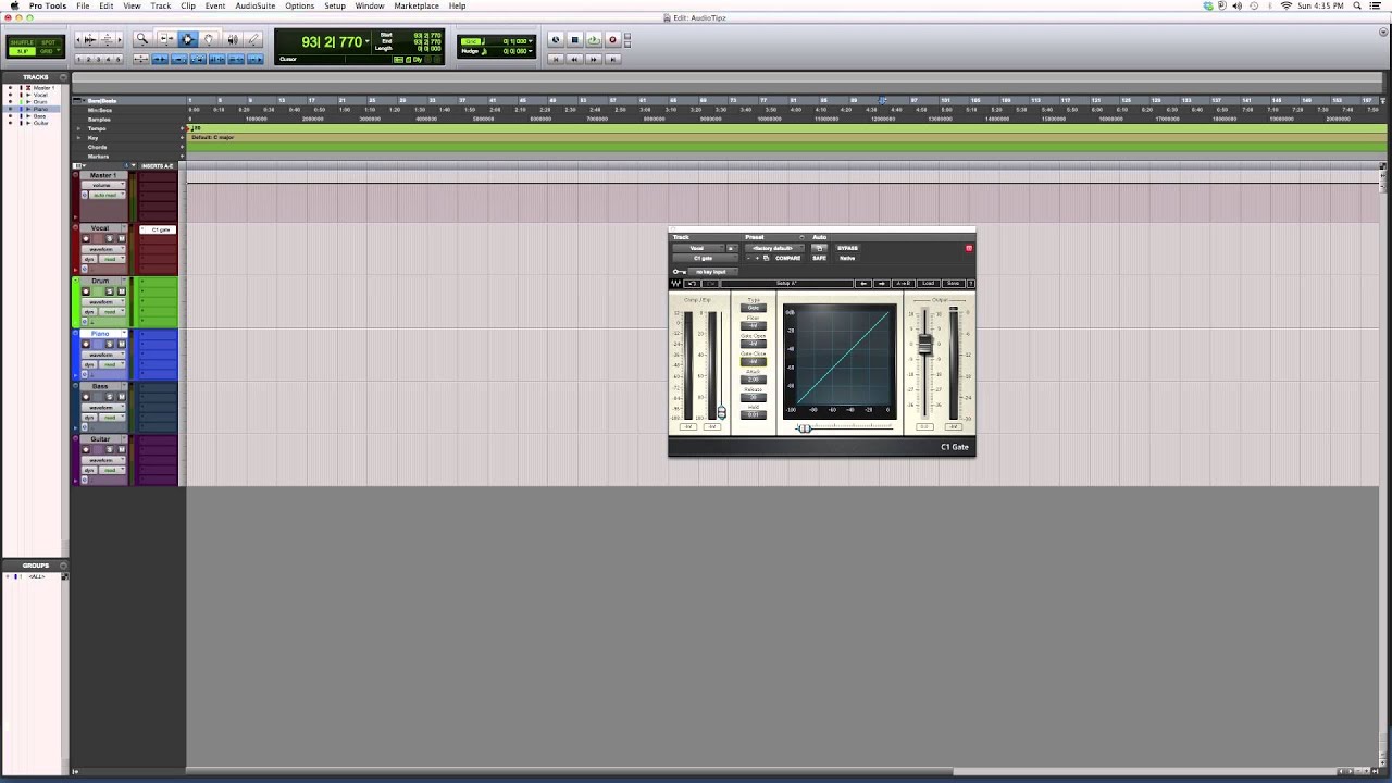 455 Overview Of The Powerful Waves C1 Gate Plug In Inside Protools ...