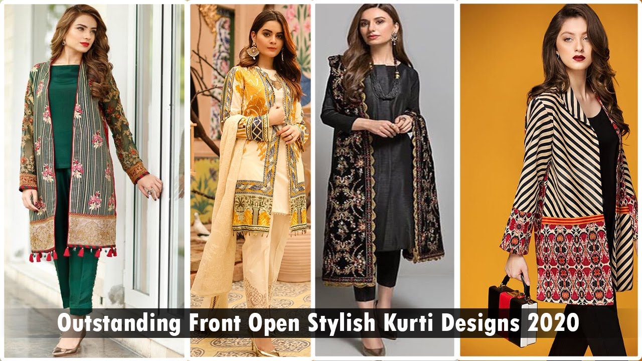 New Trendy Outstanding Front Open Stylish Kurti Designs | Front open ...
