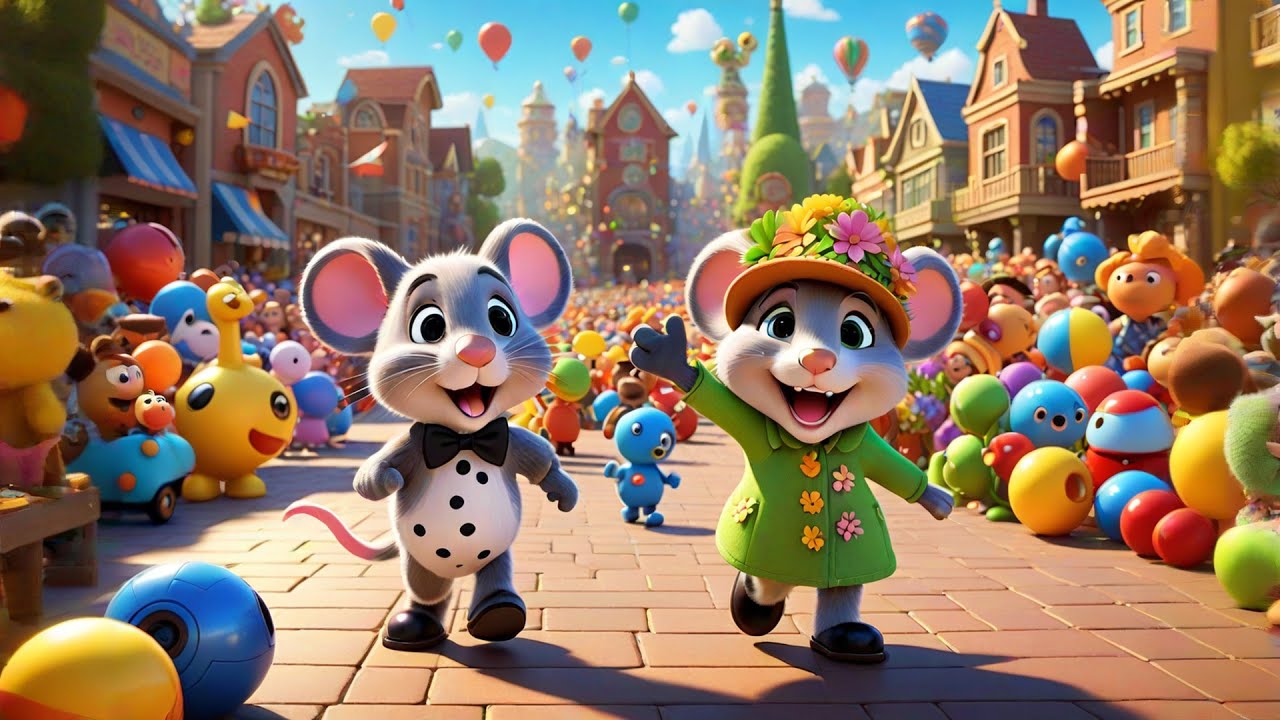 Five Squeaky Mice in a Toy Parade | Counting Song for Kids | Fun ...