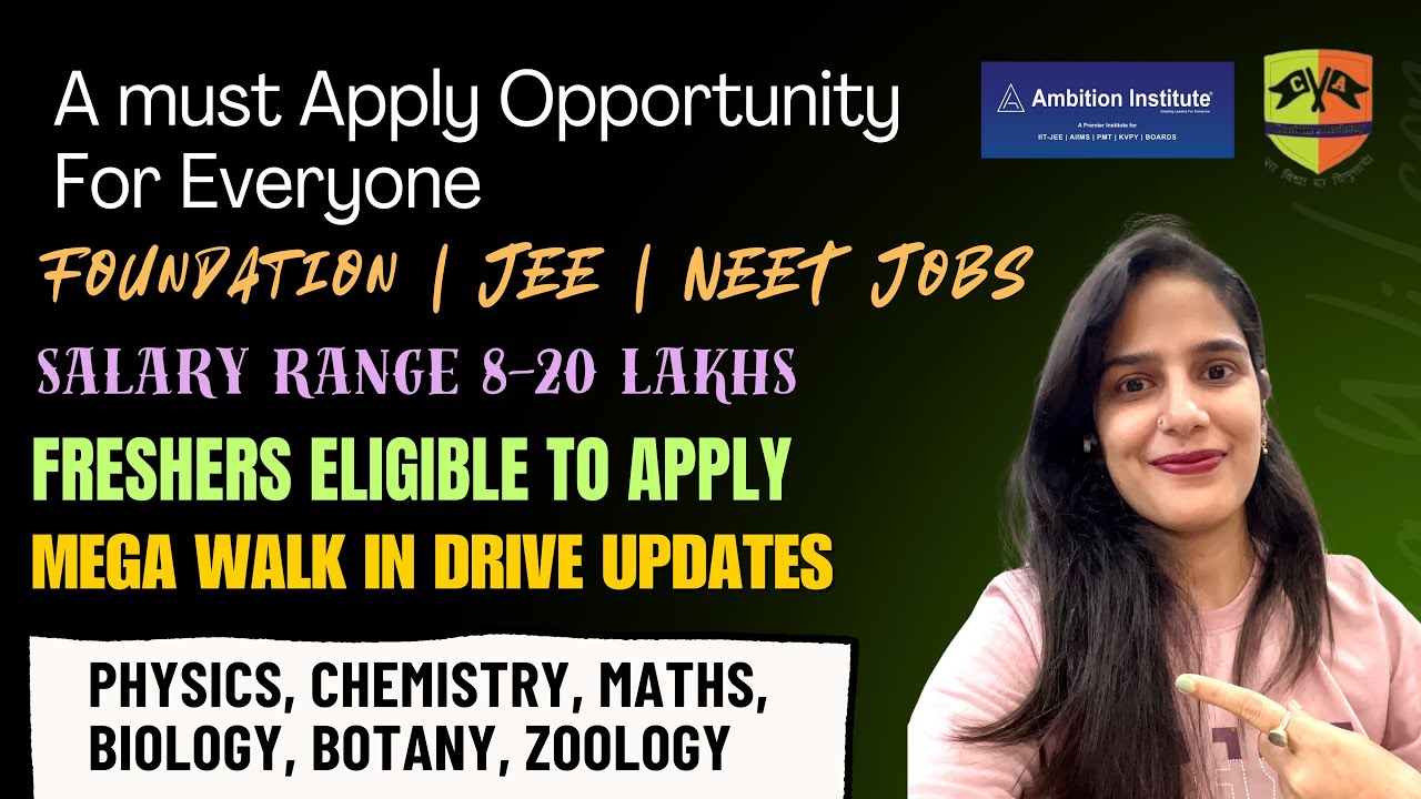Ambition Institute & Centum Academy Hirings 2026 | Mega Walk In Drive ...