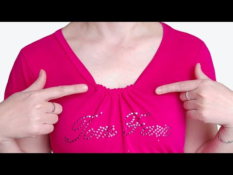 Schnelle DIY-Lösung: Wie man einen zu weiten Ausschnitt einfach ohne Nähmaschine verengt!