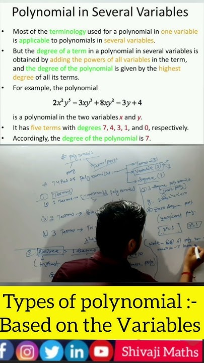 Types of polynomial :- Based on the Variables polynomials #class10 # ...