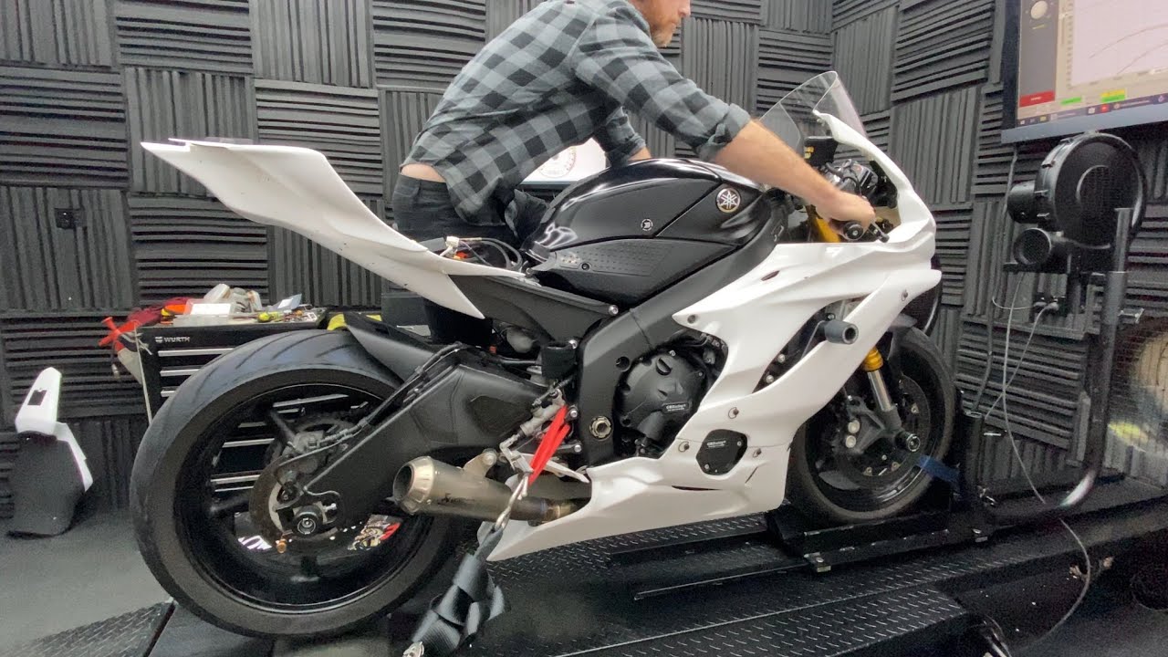 2016 Yamaha R6 Dyno Tune 123+ HP Power Run + Launch + QS Speed Run ...