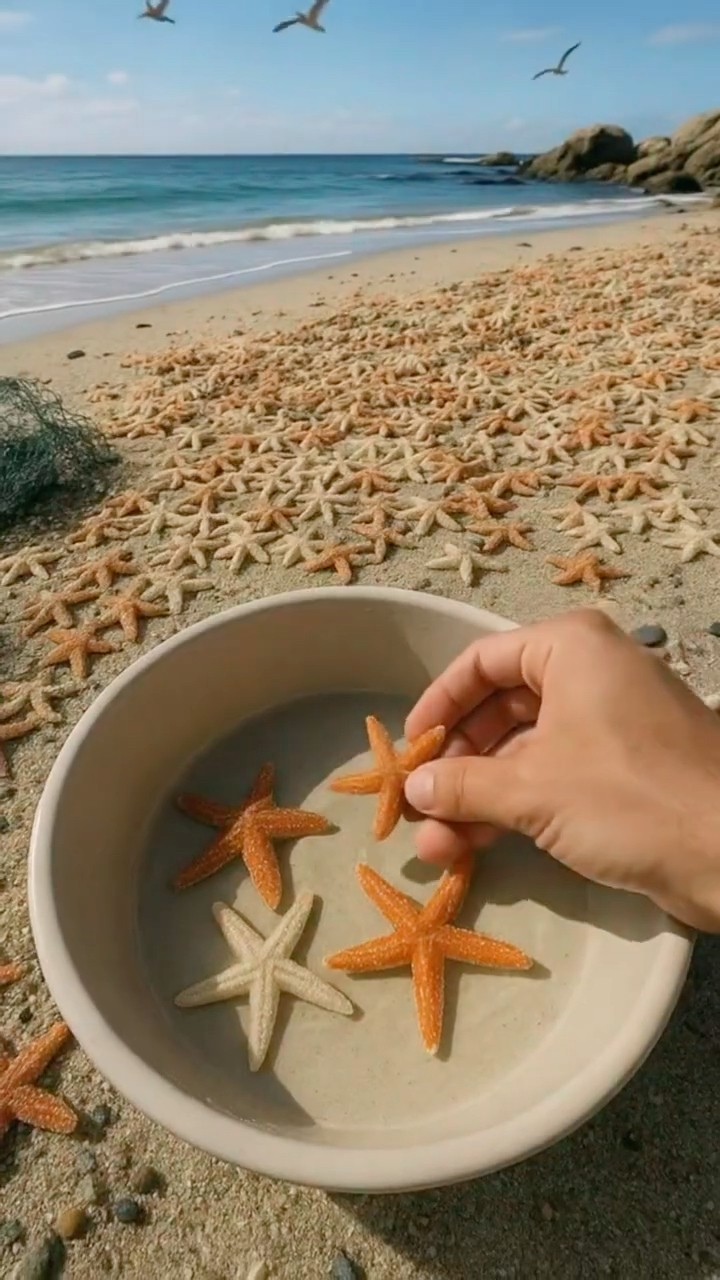Rescue Mission: Over 100 Starfish Returned to the Ocean 💖 #animalrescue ...