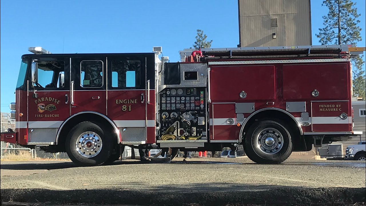 Paradise Fire and Rescue (CAL FIRE) Engine 81 - YouTube