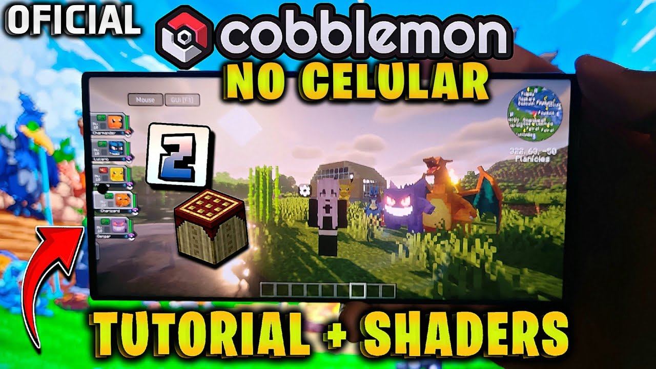 COBBLEMON no CELULAR (Mobile) - Tutorial Shaders, Skins e Controles ...