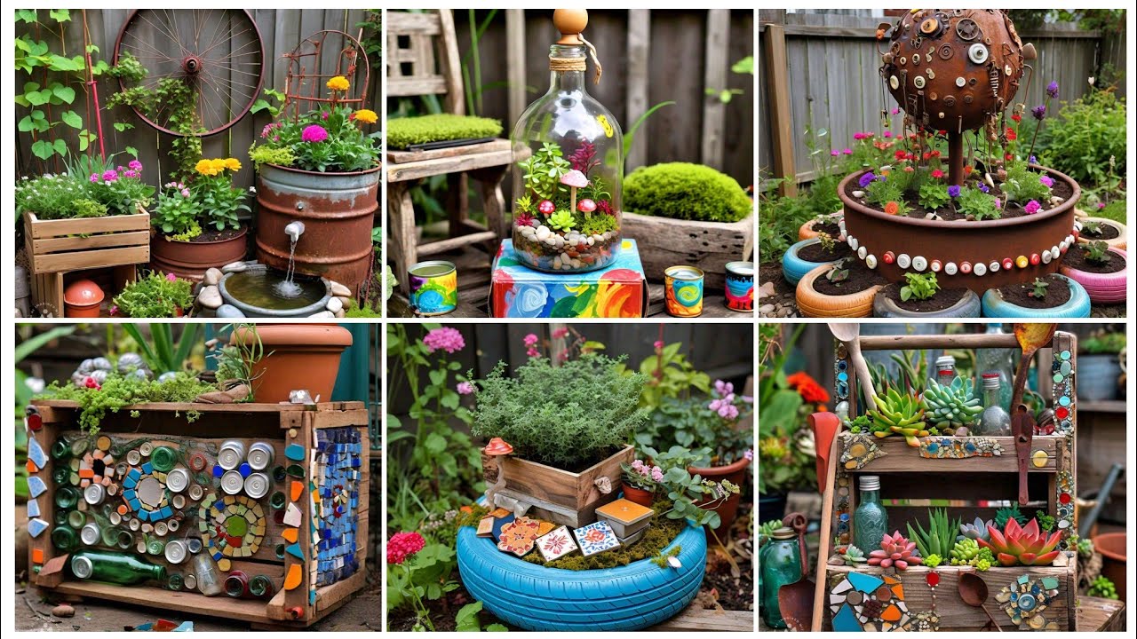 Junkyard Backyard landscaping Spring Garden ideas | Repurposed ...