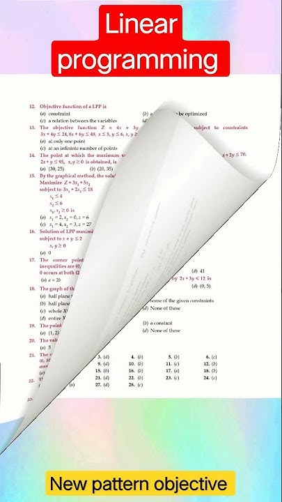Linear programming objective | (Class 12th ) Term 1| Board Exam - YouTube