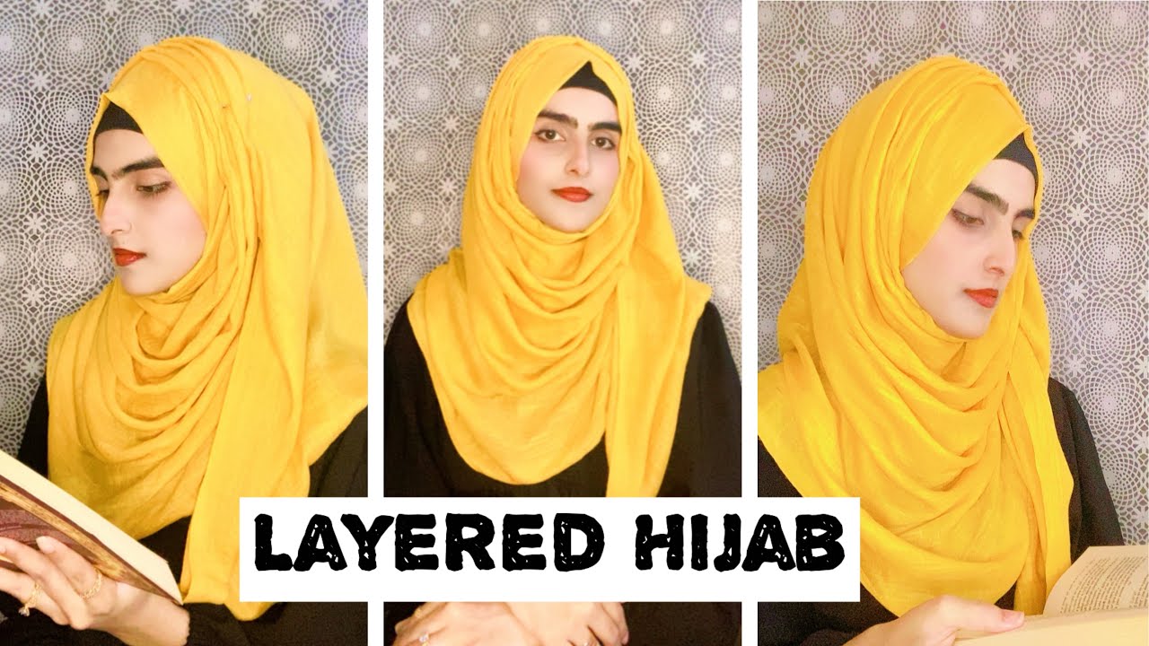 Easiest way to wear Layered Hijab - YouTube