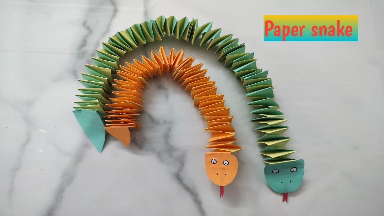Part-2 :How to make paper snake I Paper snake I origami snake I Craft ...