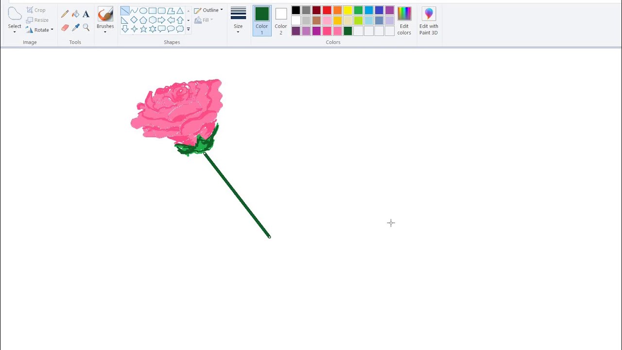 Trying to draw a rose in MS Paint - YouTube