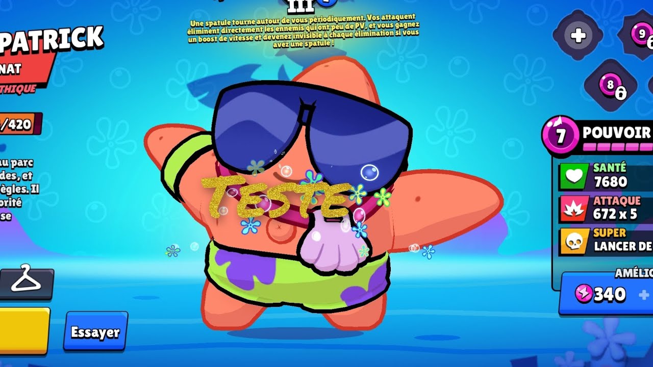 Teste : Nouveau Skin Buzz Patrick (Brawl Stars) - YouTube
