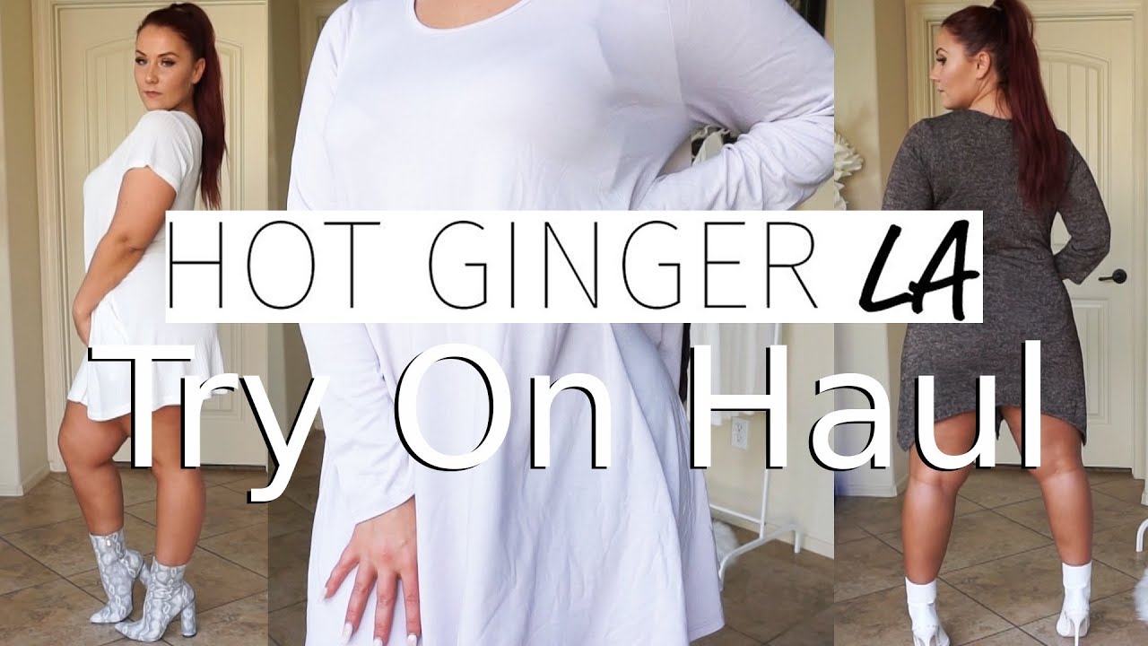 Hot Ginger LA Spring Curvy T-Shirt Dress Try-On Haul | Ruby Red - YouTube