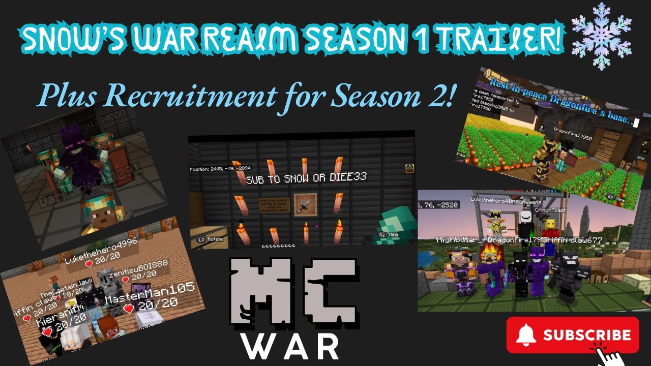 Minecraft War Season 1 Trailer! Plus, Season 2 recruitment video! - YouTube