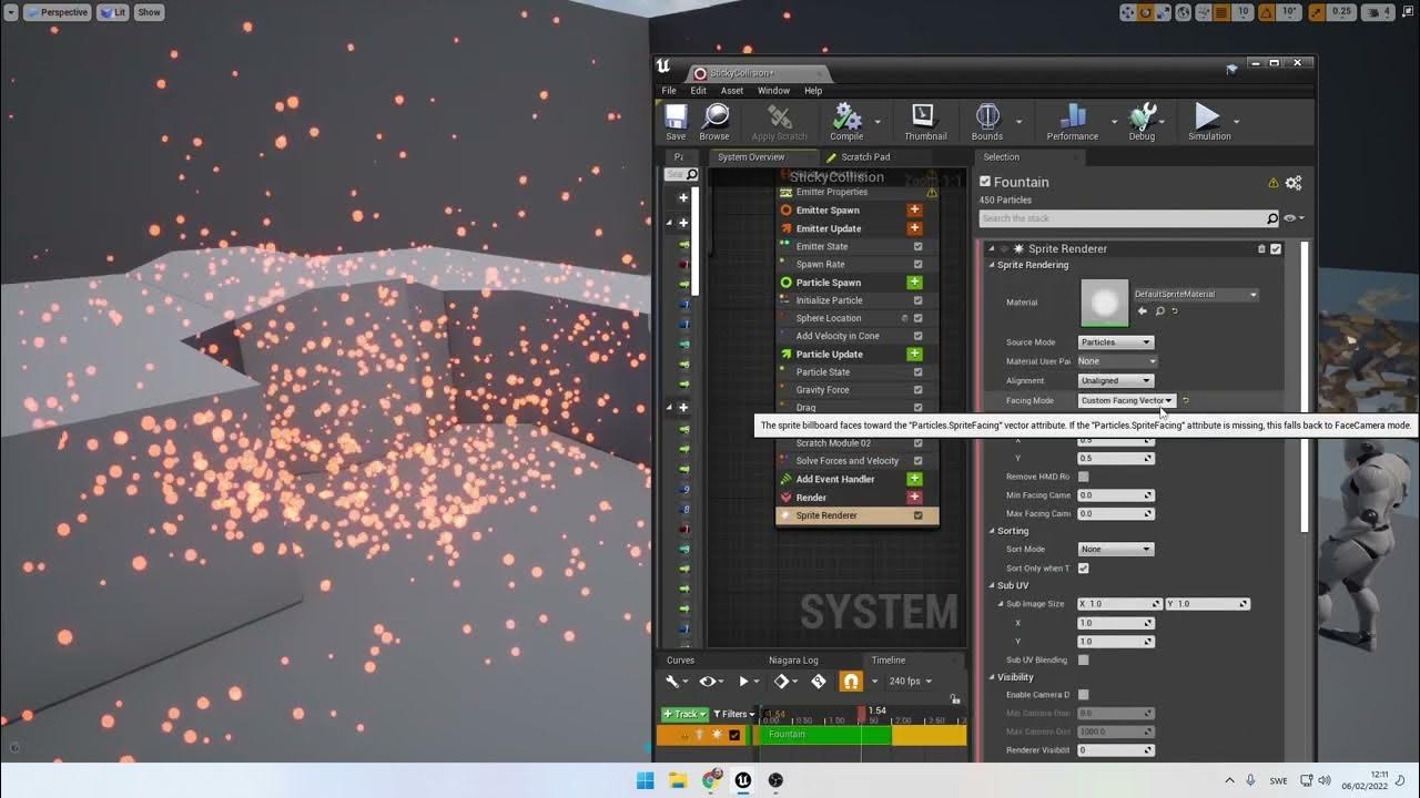 UE4 Niagara Quicktip Sticky Collision - YouTube