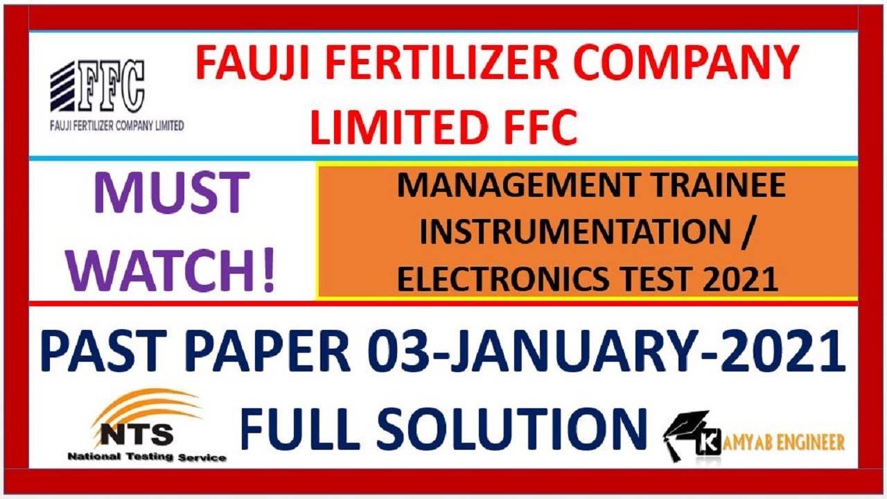 FFC MANAGEMENT TRAINEE INSTRUMENT/ELECTRONIC PAPER 2021 - YouTube